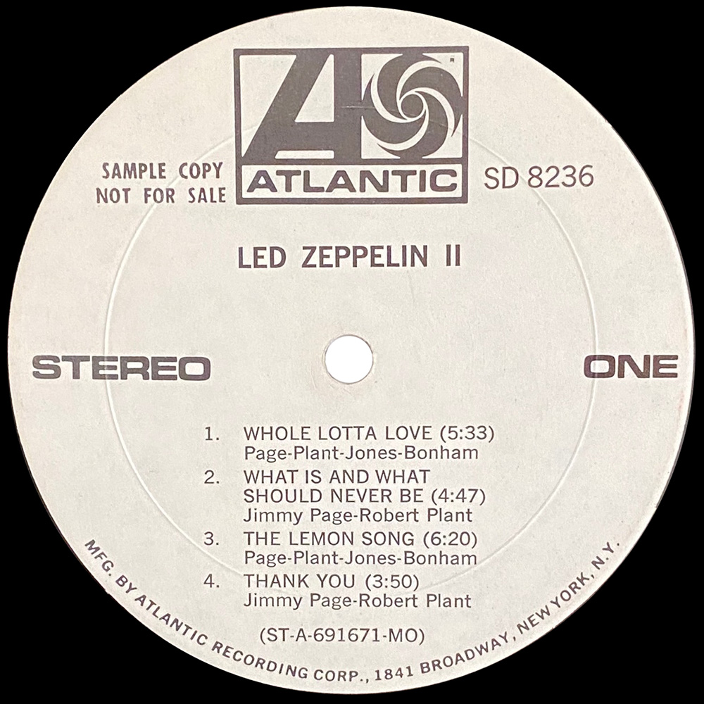 LP Led Zeppelin II USA (SD8236) Promo - Zepfan